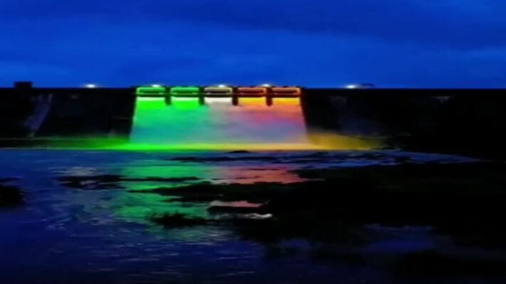 Maharashtra : Bhatsa Dam lights up in tricolor ahead of 75th ...