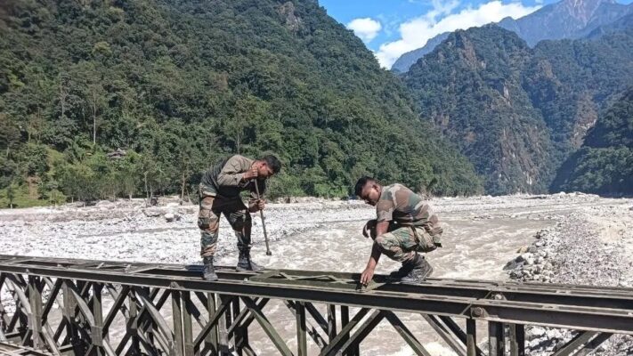 Indian Army and Locals Collaborate to Reconnect North Sikkim with Bailey Bridges - North East Rising