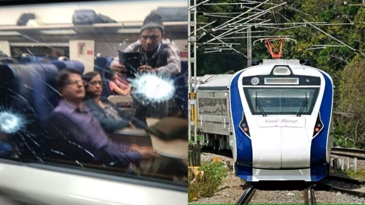 Vande Bharat Express Targeted in Stone-Pelting Attack; Executive Class Window Damaged on Odisha ...